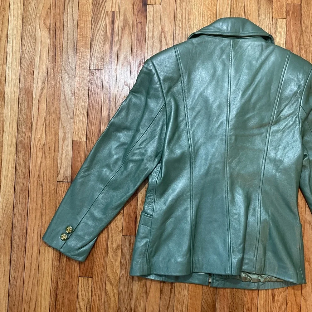 Vintage | Jackets & Coats | Green Italian Leather Jacket | Poshmark